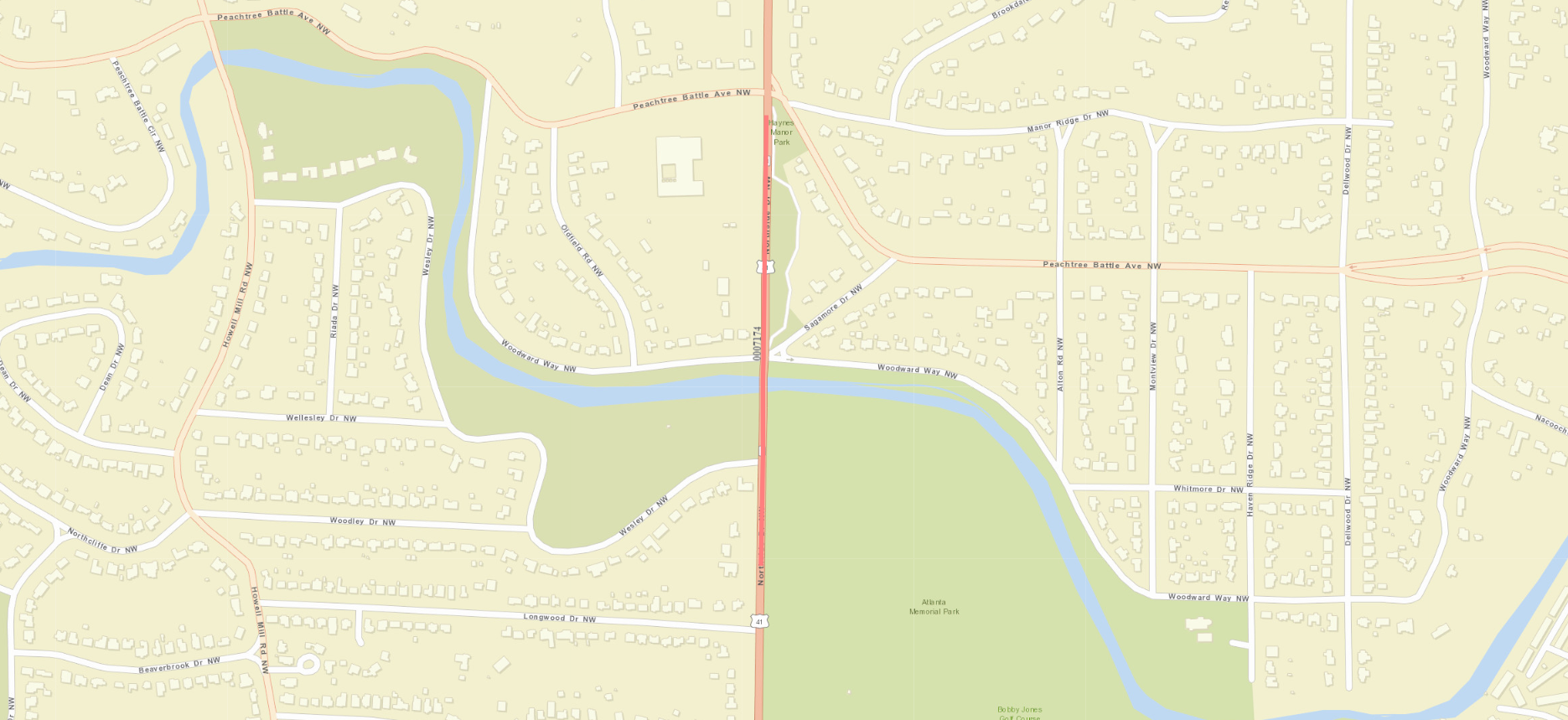 Northside Drive at Peachtree Creek Bridge