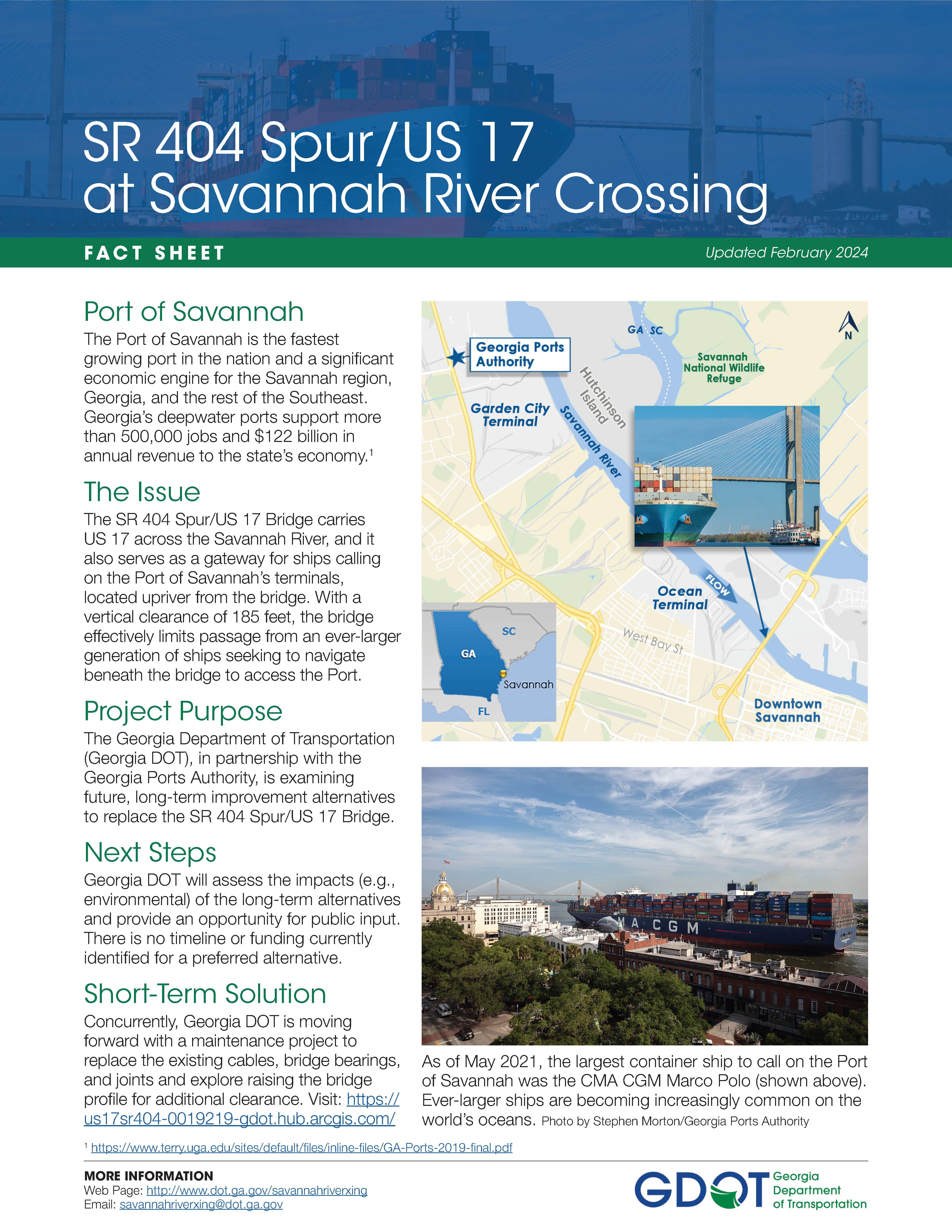 Savannah River Crossing Feasibility Study